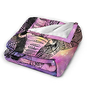 hwzorhy Elephant Flannel Throw Blanket India Style Elephant Animal Blanket for Kids Adults Bed Couch Chair Travelling Camping Gift 60"X50"