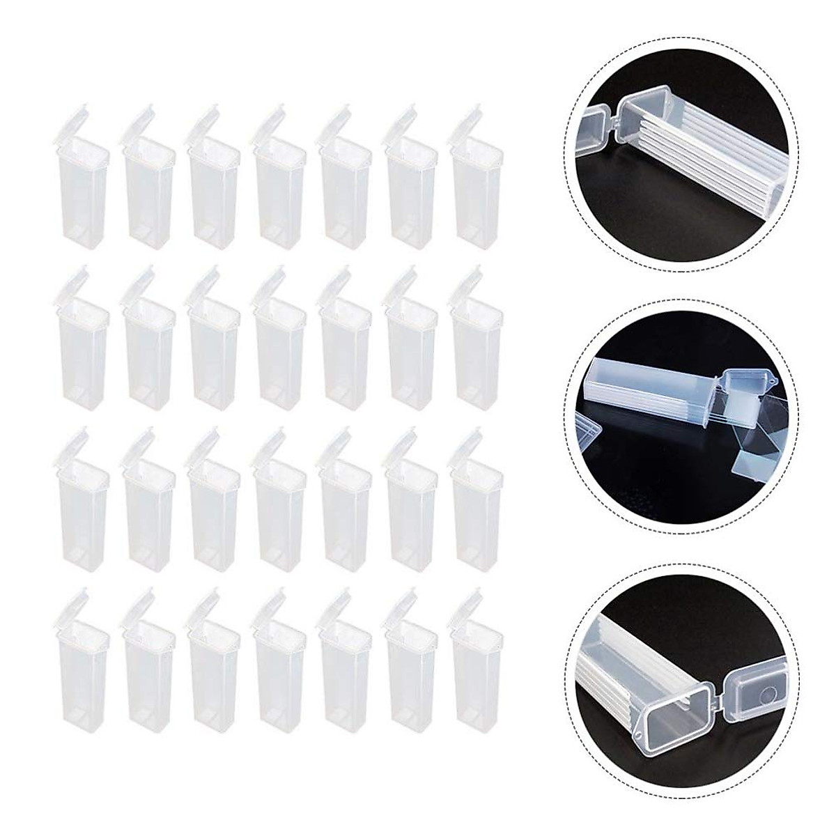 Scicalife Glass Slide Cases, 50pcs Plastic Rectangle Microscope Glass Holder Slide Box for 5 Slides, Microscope Slide Box for Laboratory Use