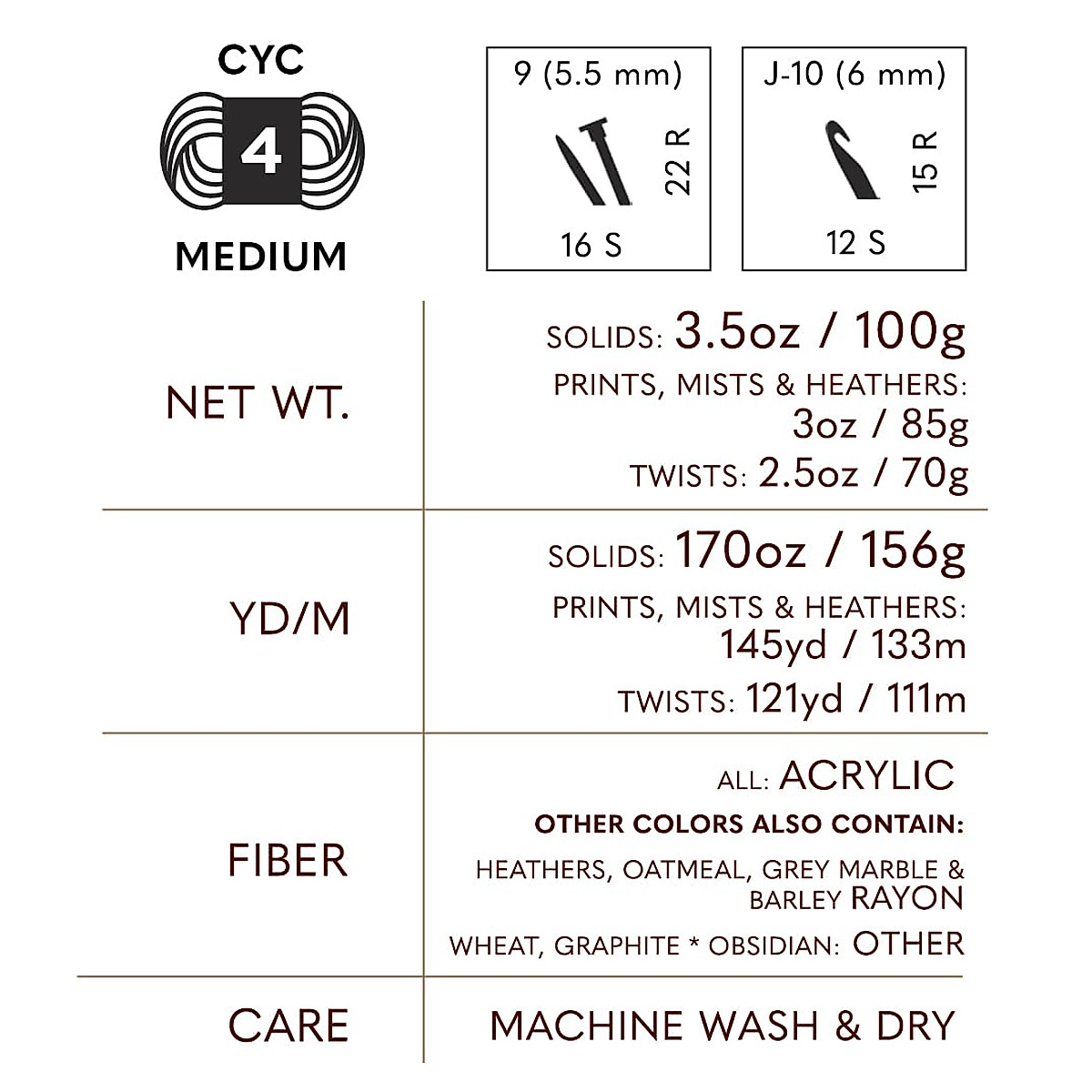 (1 Skein) Lion Brand Yarn Vanna's Choice Yarn, Grey Marble