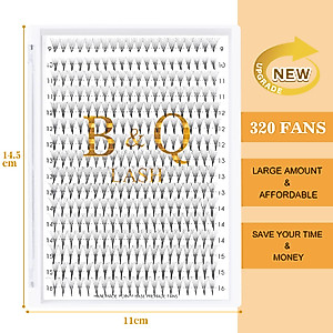 Premade Fans Eyelash Extensions 10D 7D 8D XL Box 320 Fans Pointy Base Premade Volume Lash Extensions Premade Volume Fans Mixed (10D-0.07D,9-16mix)