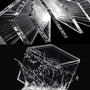 LOVPLAY Acrylic Boxes Plastic Square Containers Plastic Clear Acrylic Cube with Lid Storage Box 2 Packs 4.7x4.7x4.7Inches Candy Wedding Party Pill Jewelry Boxes