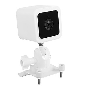 HOLACA 1Pack White Portable Electronic Device Mount for Dashboard, Compatible with Wyze Cam V3 Camera, 360-degree Rotation and 90-degree Tilt, No Holes or Tools Required
