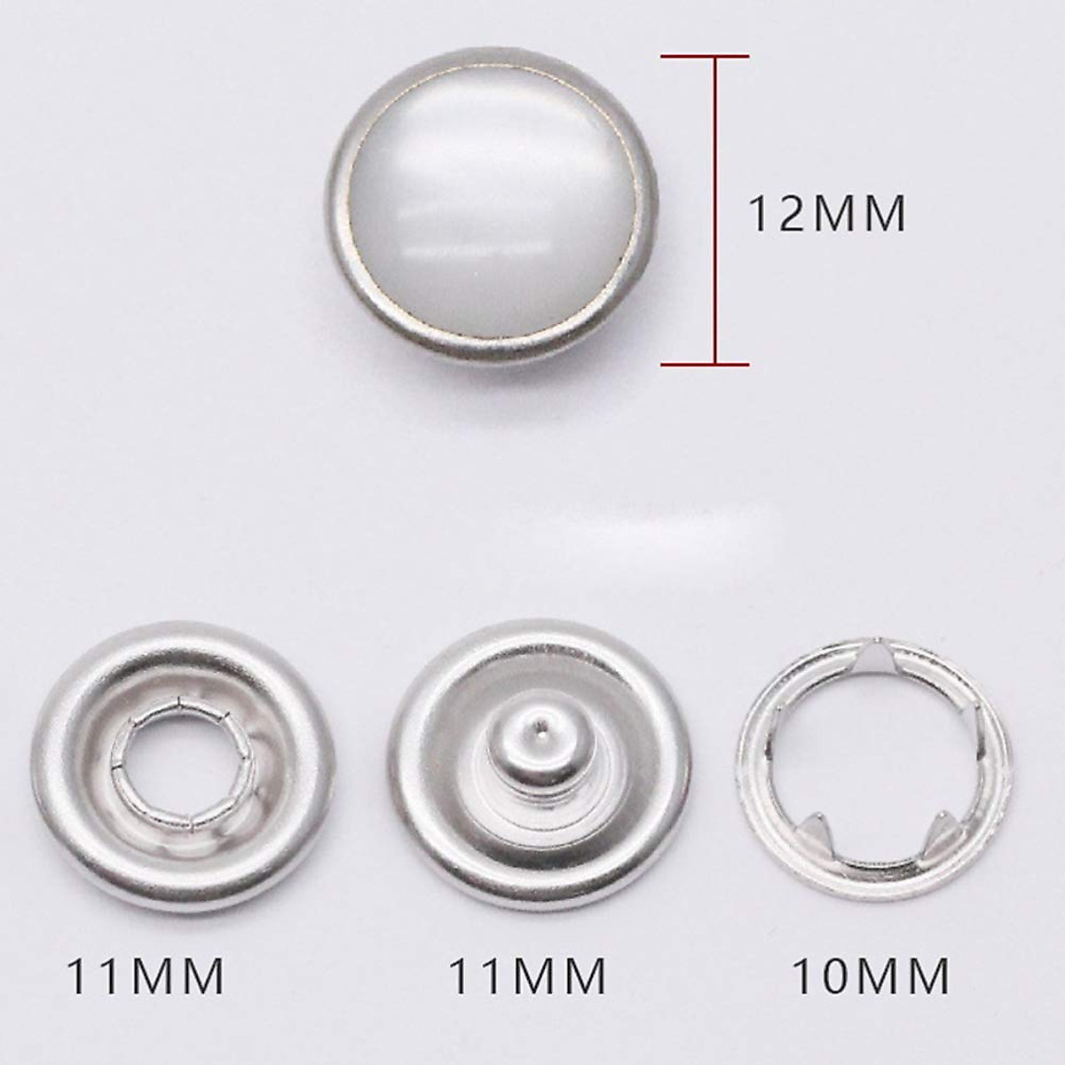 Supvox 50pcs Snap Fastener Kit Classic Rhinestone Prong Ring Snaps for Western Shirt Clothes Popper Studs (Random Color)