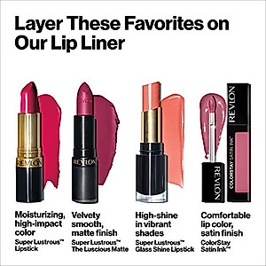 REVLON Lip Liner, Colorstay Lip Makeup with Built-in-Sharpener, Longwear Rich Lip Colors, Smooth Application, 665 Plum, 0.01 oz