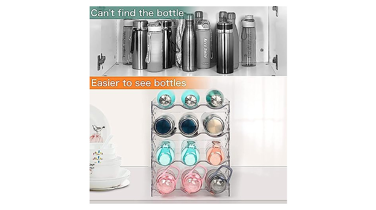 Space-Saving Water Bottle Organizer - 4 Pack