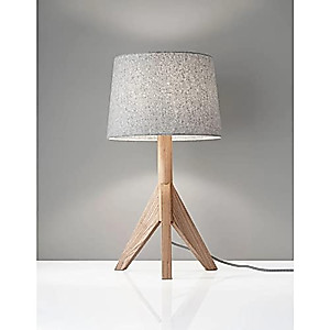 Adesso 3207-12 Eden Table Lamp, 24.5 in., 100 W Incandescent/ 26W CFL, Natural Ash Wood, 1 Table Lamp