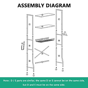 Kalrin Over-The-Toilet Storage Rack, 3-Tier Bathroom Organizer Shelf Over Toilet with Shelf and Basket, Freestanding Space Saver Bathroom Shelves Above Toilet for Room (Black)