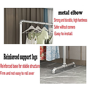 JIAHESHYP Industrial Pipe Clothing Rack, Free Standing Hanger, Commercial Heavy Duty Detachable Clothes Rail Metal Garment Rail,for Clothing Storage Display (Size : 120 * 150cm)