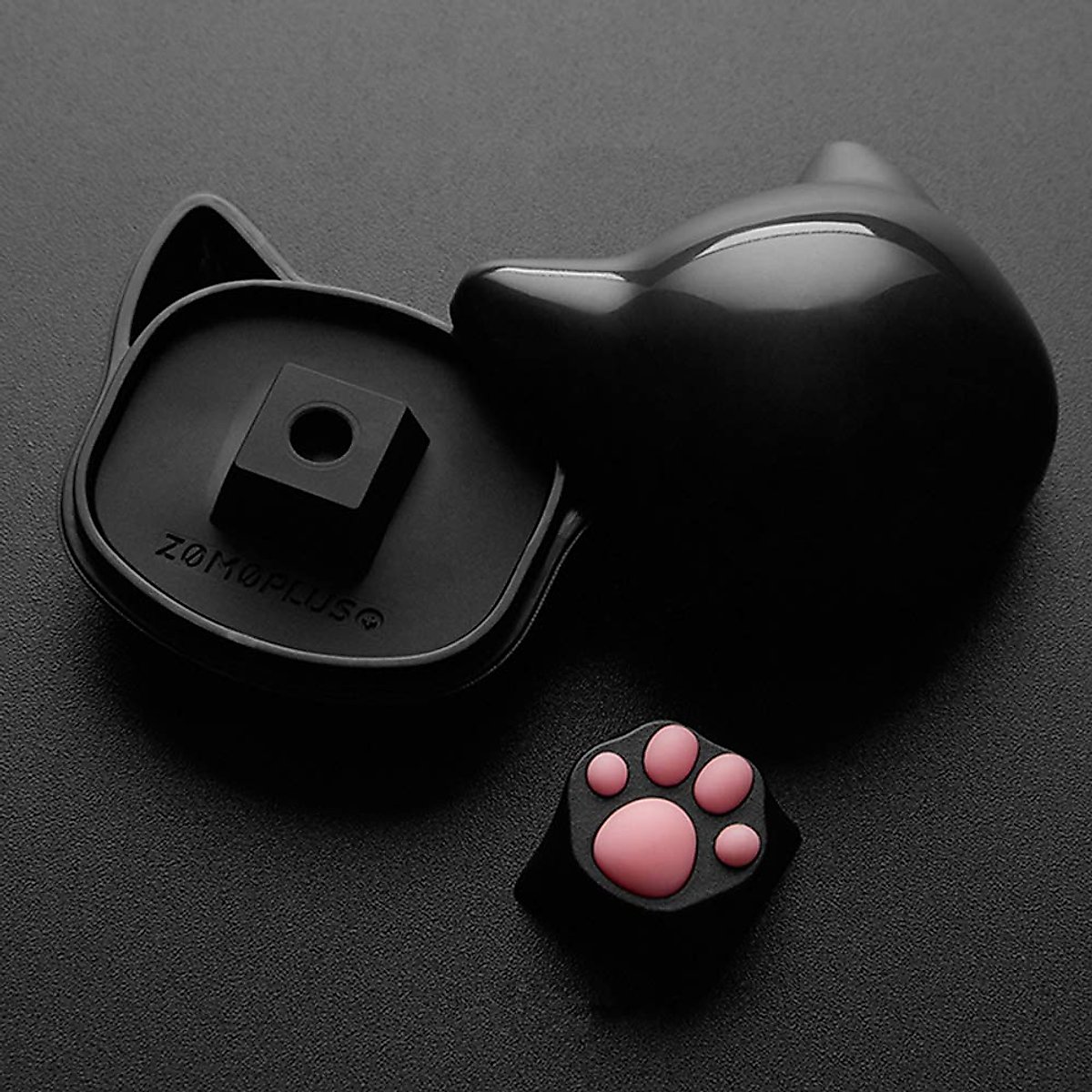 SYA ZOMOPLUS Cute Cat Paw Keycap,Squishy Cat Toes Custom Keycap-1pc Keycap for Mechanical Keyboard,Suitable for Cherry MXGateron Switches-ESC Key Keycap (Black Pink)