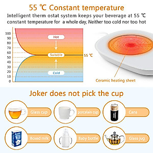 Coffee Warmer, ROFAKU Coffee Mug Warmer for Desk Cup Warmer with Automatic shut off for Office Home Use Gift Beverage Candle Wax Cup Warmer Heating Plate (Up To 131F/55C) for Coffee Milk Tea Heater