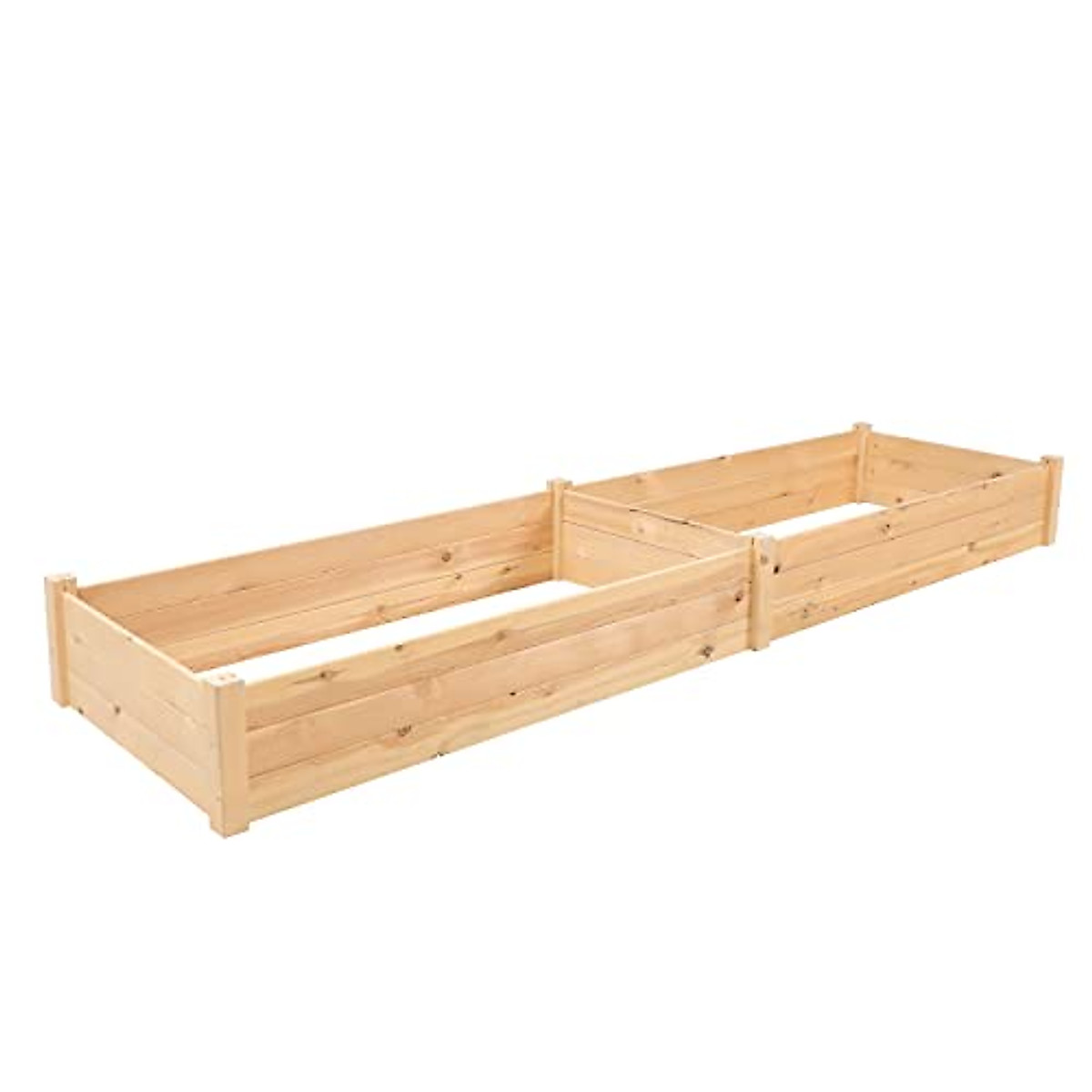 Crownland Outdoor Gardens 8 ft Raised Garden Bed Wooden Garden Box Patio Raised Beds Backyard Elevated Garden Bed Planter Box Grow Vegetables Fruits Herb Yard Fast Easy Assembly