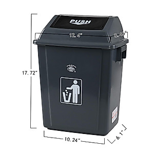 Esdiplot 4 Packs 5 Gallon Plastic Trash Can with Swing Lid, Garbage Bin Waste Basket for Home and Office