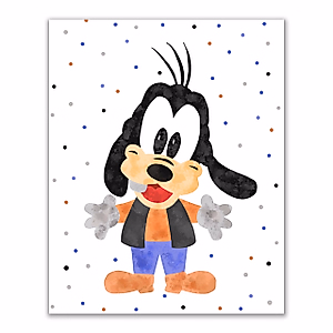 BigWig Prints Mickey And Minnie Prints - Minnie Mouse Wall Art, Mickey Mouse Wall Decor, Disney Pictures for Kids Room, Donald & Daisy Duck Posters, Goofy, Pluto - Unframed Set of 6 (8x10)