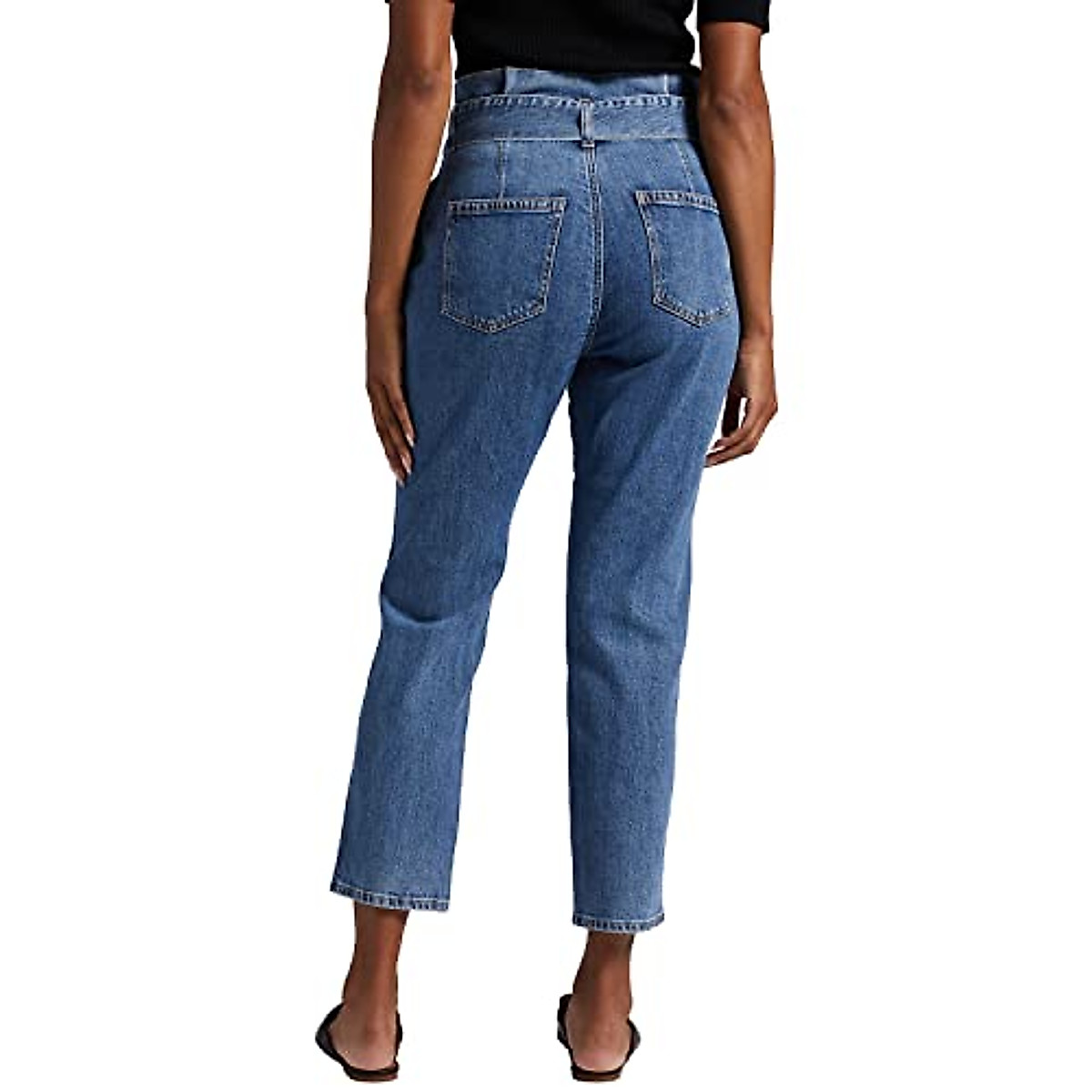 JAG Jeans Women's Belted Pleat High Rise Tapered Leg Pant-Legacy, Blue Cruise, 2