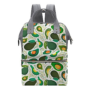 Avocado Trendy Diaper Bag Backpack Large Capacity Mommy Bags Multifunction Nappy Bag Travel Back Pack Gray-Style