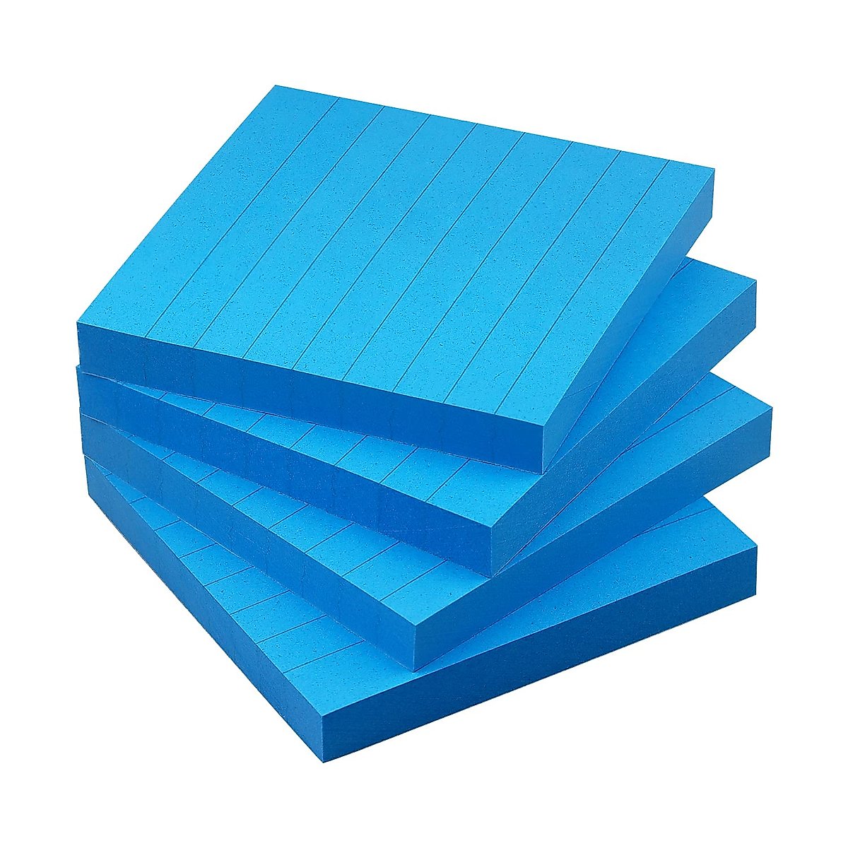 Lined Sticky Notes 3x3 Sticky Notes with Lines Self-Stick Notes Bright Color 4 Pads 90 Sheets/Pad (Blue)