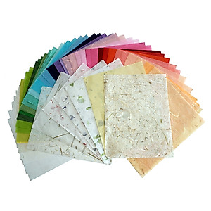 60 Sheets 8.5 x 11 inch Handmade Paper Mulberry Paper Sheets for Crafts Japanese Tissue Paper with Designs 8.5 by 11 inch Letter Size Collage Art Supplies soap Paper Packaging wrap soap Supplies Bulk