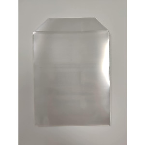ICFPWR DVD Replacement Case Sleeve Clear Plastic with Flap 10/25/50/100 (100 Pack)