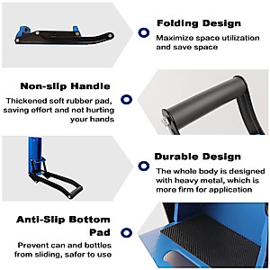 16 oz Metal Can Crusher, Heavy-Duty Wall-Mounted Smasher for Aluminum Seltzer, Soda, Beer Cans and Bottles for Recycling, Gadgets for Home (Blue)