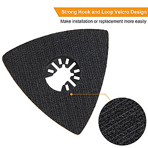 6 Pcs 3-1/8 Inch Power Oscillating Tool Sanding Pads, 80mm Triangle Sanding Pads Universal Quick-Release Multitool Pad for Hook & Loop Sandpaper Fit Dewalt, Dremel, Fein Multimaster, Bosch, Craftsman