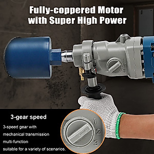 Huanyu Speed Variable Core Drill Rig Handheld Wet Drilling Machine for Boring Diamond Concrete (φ190 3 Scale Speed Regulation)