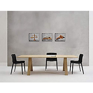 HOMEOART Lawyer Office Decor Painting Black and White Canvas Prints Framed Ready to Hang 12"x16"x3 Panels