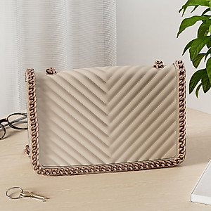 ALDO Women's Medium Greenwald Crossbody Bag, Beige Overflow