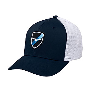 Kimes Ranch Unisex Newton 110 Casual Embroidered Logo Patch Breathable Mesh Back Curved Brim Snapback-Closure One-Size Hat, Navy