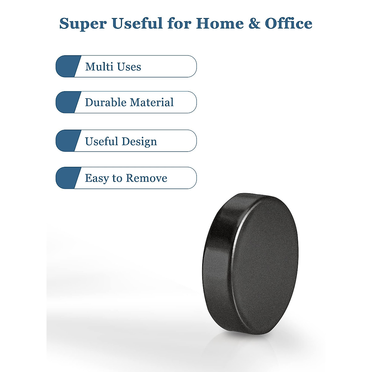 SMARTAKE 45 Pcs Refrigerator Magnets, Small Round Fridge Magnets, Multi-Use Premium Epoxy Coating Office Magnets for Fridge, Whiteboard, Dry Erase Board in Home, Kitchen, Office and School (Black)