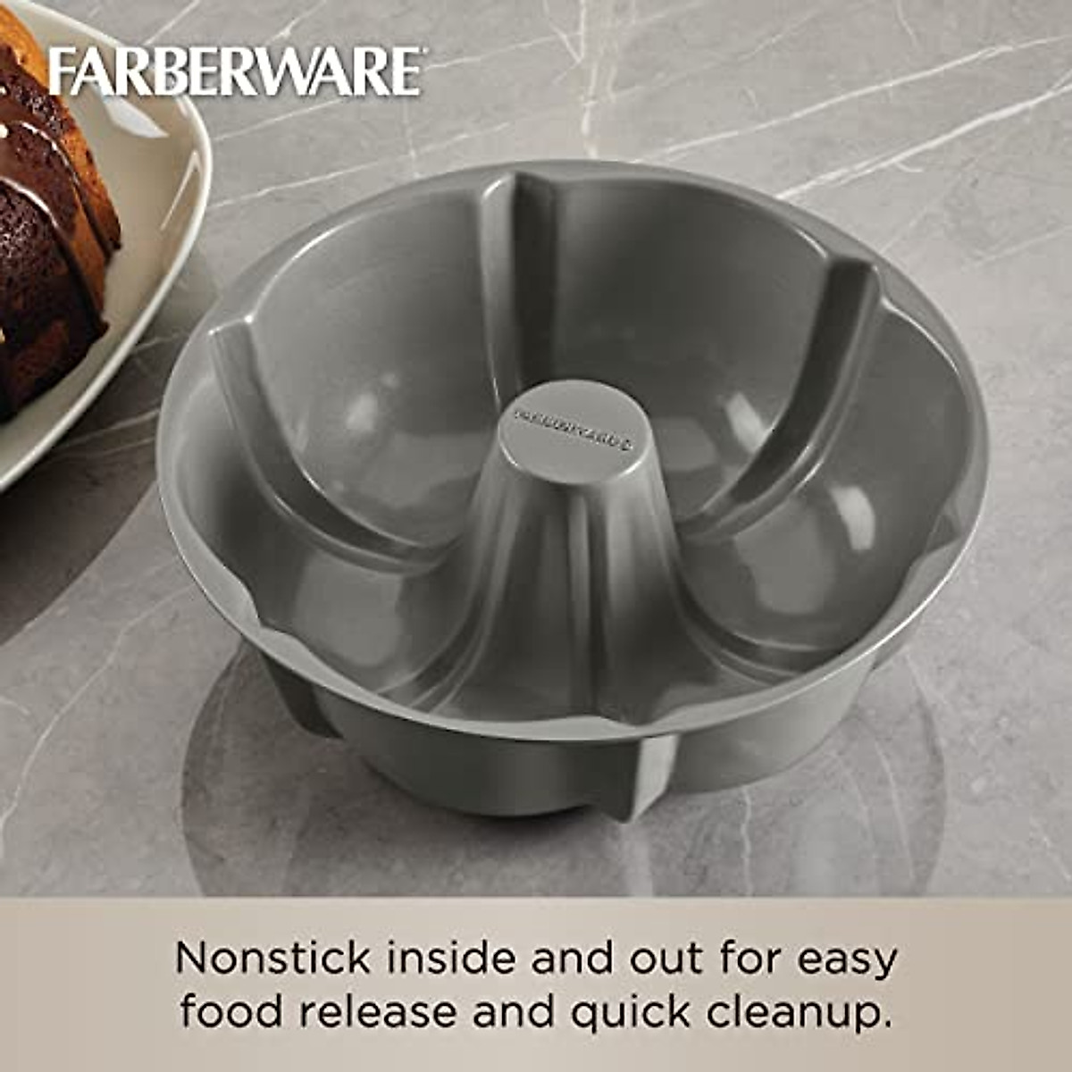 Farberware Specialty Bakeware Nonstick Baking Set for Pressure Cooker or in The Oven, 4 Piece, Gray