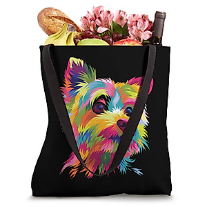 Colorful Pop Art Yorkshire Terrier Portrait Yorkie Lover Tote Bag