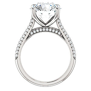 Kiara Gems 6.00 CT Round Moissanite Engagement Ring Wedding Eternity Band Vintage Solitaire Antique 4-Prong -Setting Setting Silver Jewelry Anniversary Promise Vintage Ring Gift For Her (4)