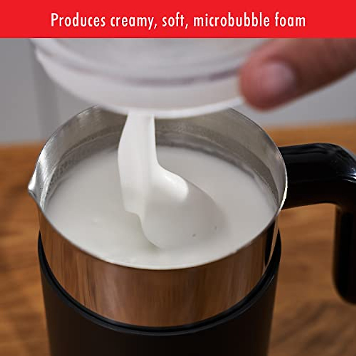 ZWILLING Enfinigy Milk Frother, Hot and Cold Foam Electric Milk Frother, Velvety, Creamy Microbubbles for Milk and Plant-based Milk Substitutes - Black