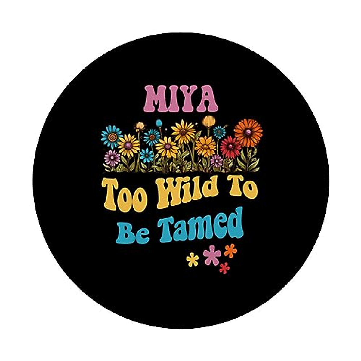 MIYA Name Cute Retro Girls Wildflower MIYA Name PopSockets Standard PopGrip
