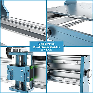 Genmitsu 3030-PROVer MAX CNC Router Machine with Linear Guide & Ball Screw Motion, Achieve ±0.05mm Accuracy for High Precision Metal Aluminum Copper Acrylic Engraving, Supports 4th Axis Rotary Kit