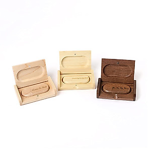 RXFSP Customize Personalised Laser Engraved Solid Wooden USB Flash Drive USB Box Wedding Photo Memory Storage Disk,Wedding ceremony,Company customization,Personal gift (64G, maple)