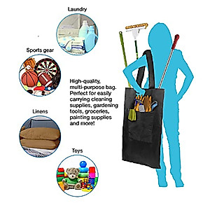 Over-the-Shoulder Multipurpose Extra Large Waterproof Laundry Storage Utility Bag, Caddy, Hamper