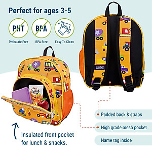 Wildkin 12 Inch Kids Backpack Bundle with Plush Nap Mat (Under Construction)