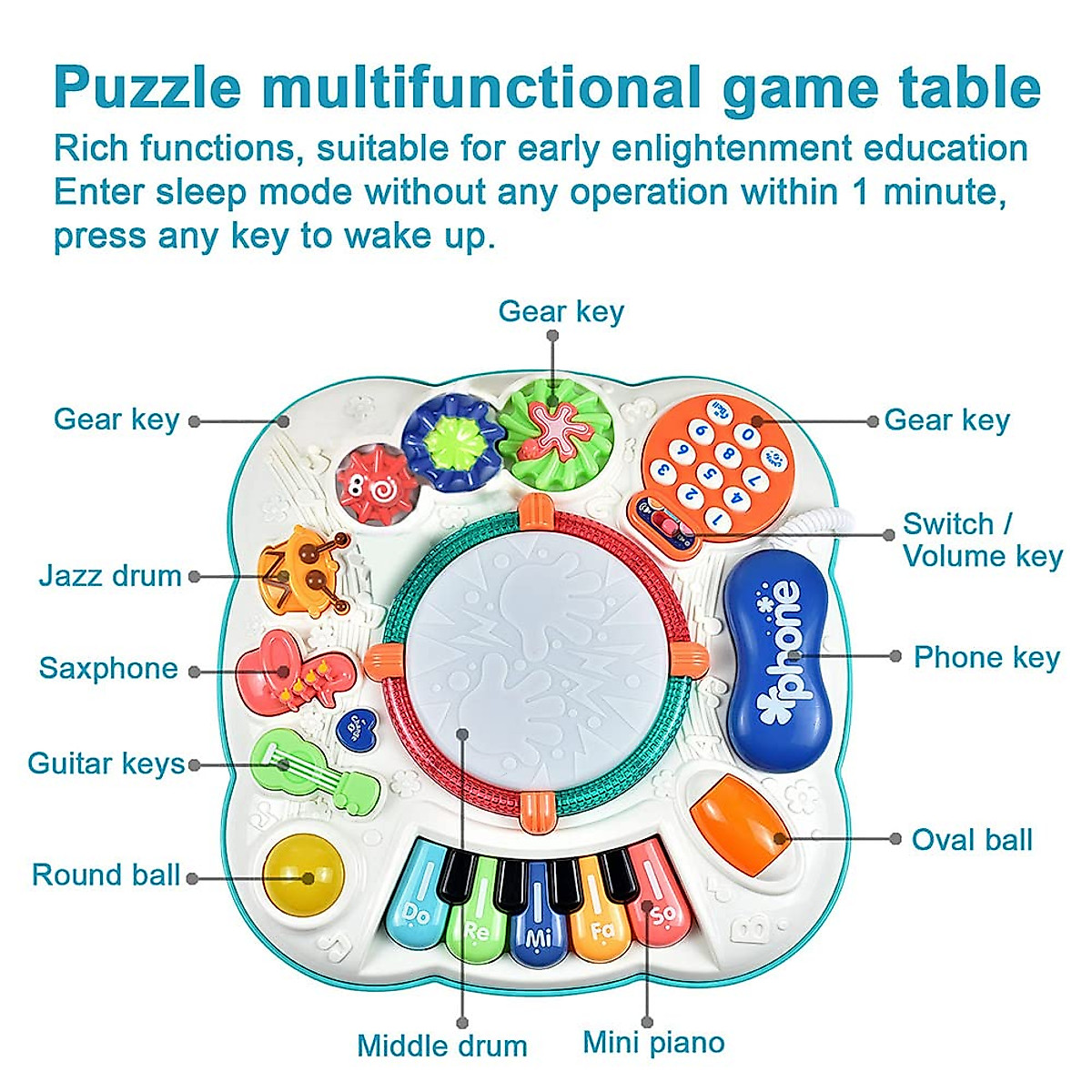 Dahuniu Baby Toy- Engaging Baby Activity Center for 6 12 18 Months Old- Safe, Sturdy, and Fun (11.8 x 11.8 x 12.2 inches)