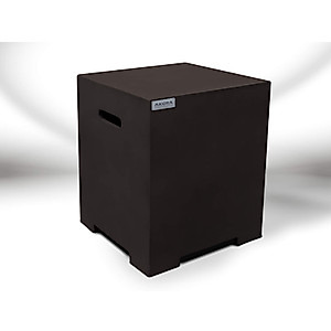 AKOYA Outdoor Essentials 20-Pound Propane Tank Hideaway for Fire Tables in Espresso Brown