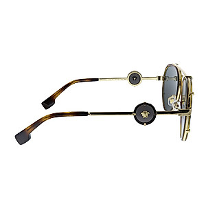 Versace Unisex Sunglasses Havana Frame, Dark Grey Lenses, 61MM