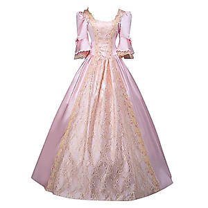 Women Victorian Dress Ball Gown Vintage Medieval Lolita Princess Dress Plus Size Corset Dress Renaissance Costumes Pink