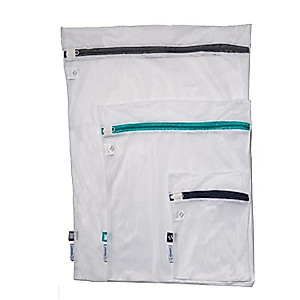 Simplify 3 Piece Mesh Laundry Wash Bags | Used for Delicates | Helps Protect Clothing, White, Large (82483-MS-WM)