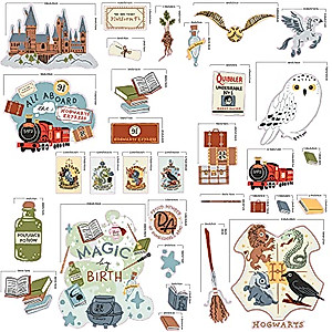 Conquest Journals Harry Potter Magic by Birth Window Clings, Over 30 Individual Window Clings to Celebrate Your Little Keeper, Reusable, No Residue
