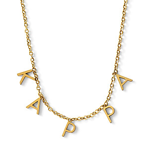 Sorority Shop Kappa Kappa Gamma Necklace — KKG Name Necklace, 18K Gold Plated Sorority Gifts Necklace, Long-Lasting Kappa Kappa Gamma Gifts for Women
