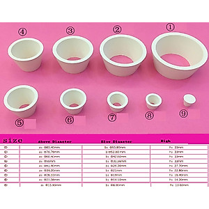 9 Count Filter Adapter Cones Set, Buchner Funnel Flask Adapter Set, Tapered Collar