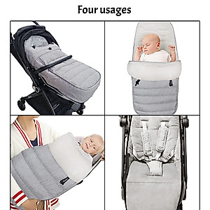 Beisto Baby Stroller Sleeping Bag Warm Foot Cover Bunting Bag to Protect Baby from Cold and Winter Weather in Car Seats and Strollers,Black,One Size