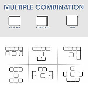 SUNVIVI OUTDOOR 7 Piece Patio Conversation Set Outdoor Furniture Set Brown Wicker Furniture Outdoor Sectional Rattan Sofa Couch for Backyard, Garden with 6 Clips, Coffee Table