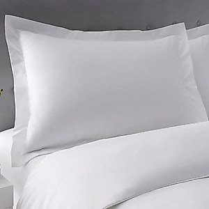 Queen Pillow Shams Set of 2 White 550 Thread Count Super Soft Queen Size Pillow Shams 20"x30" 100% Egyptian Cotton Gorgeous Decorative Bed Pillow Cover (Queen 20"x30", White Solid)