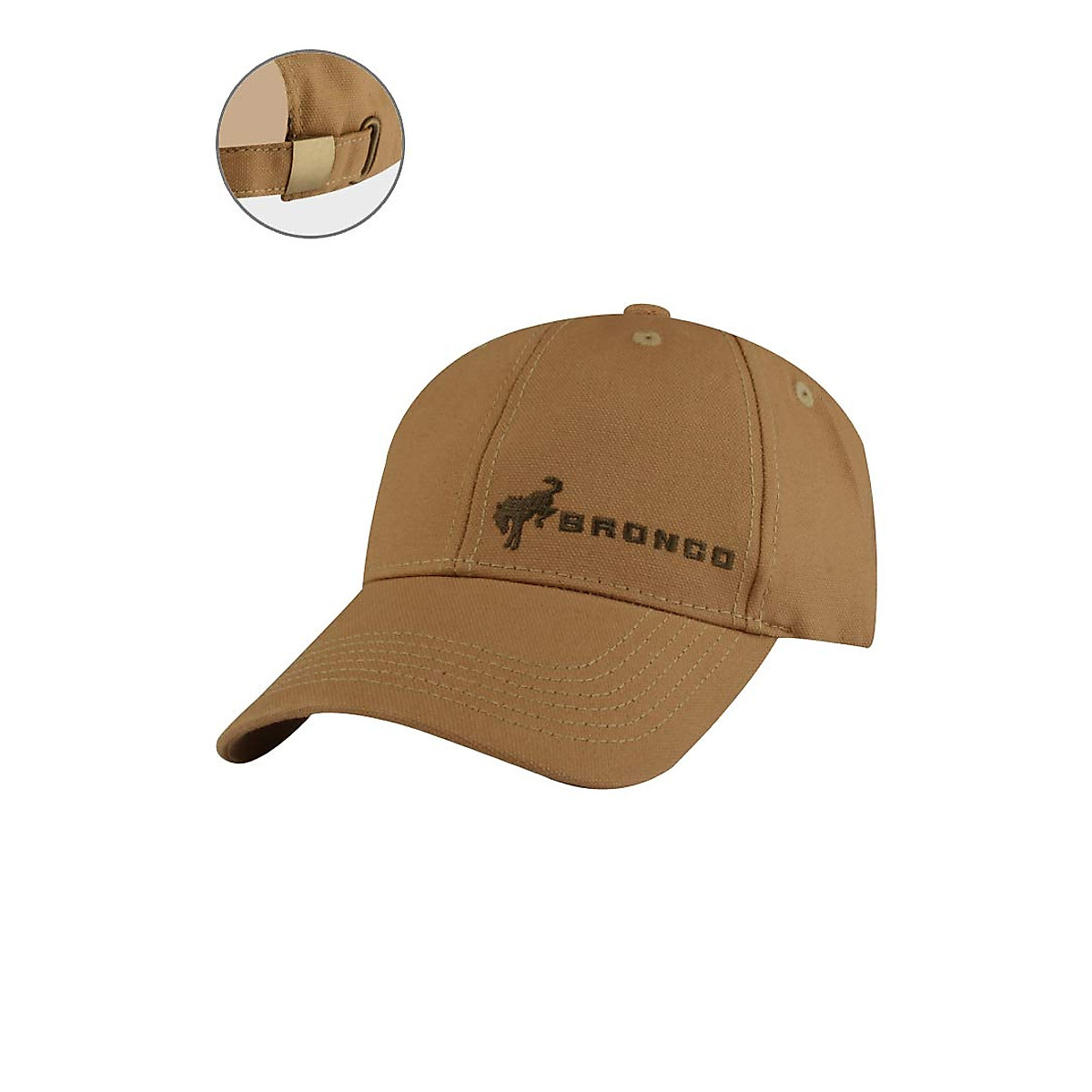 Ford Bronco Baseball Cap, Adjustable 6-Panel Duck Hat, Brown